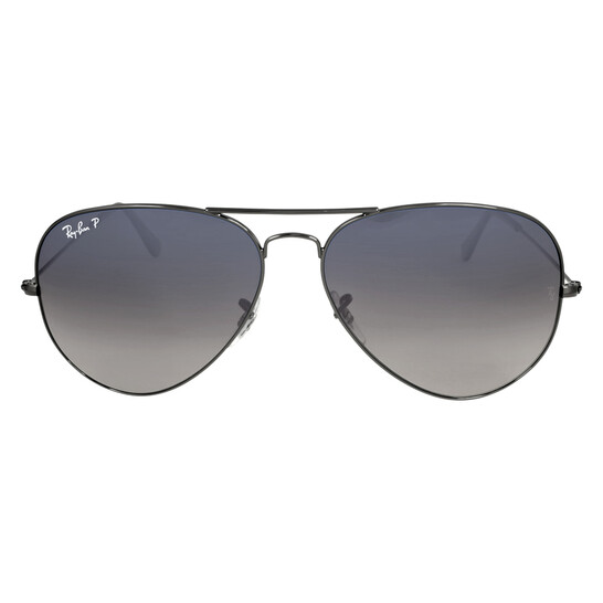 Ray-Ban Aviator Gradient Polarized Blue/Grey Pilot Unisex Sunglasses ...