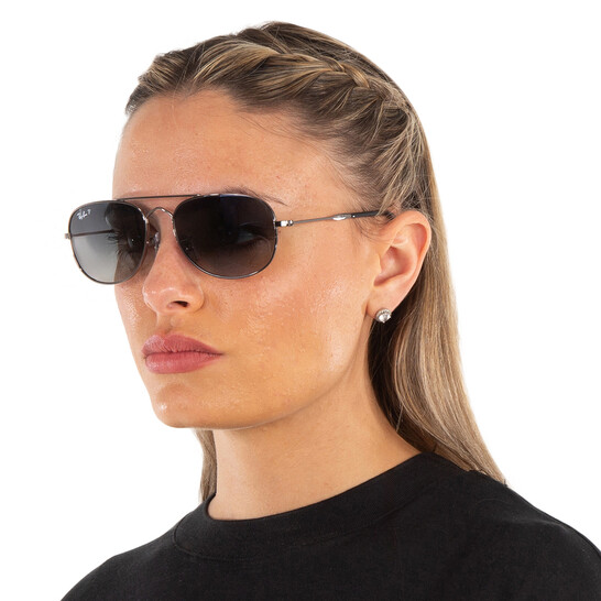 Ray-Ban BAIN BRIDGE Polarized Blue Gradient Pilot Unisex Sunglasses ...