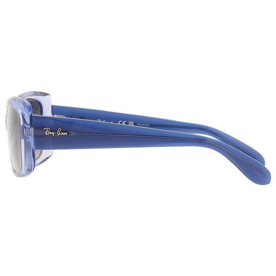 Ray-Ban Blue Gradient Polarized Square Ladies Sunglasses RB4389 664578 ...