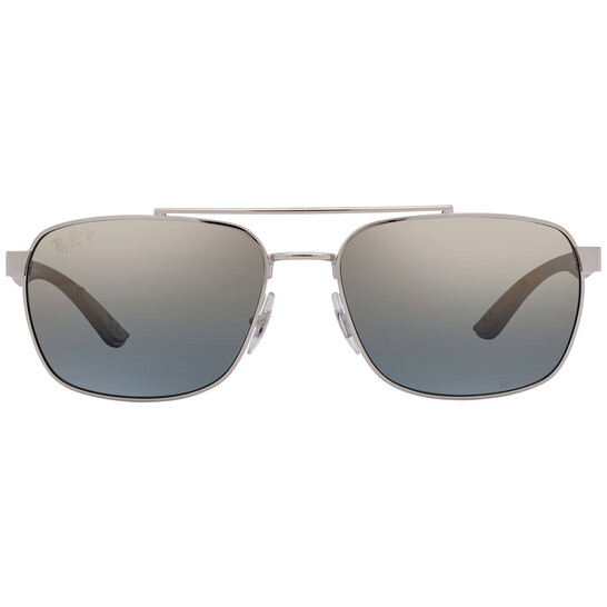 Ray-Ban Blue Mirrored Gold Gradient Polarized Rectangular Men's ...