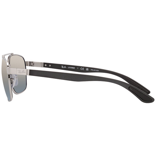 Ray-Ban Blue Mirrored Gold Gradient Polarized Rectangular Men's ...