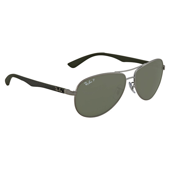 Ray-Ban Carbon Fibre Polarized Green Classic G-15 Pilot Unisex ...