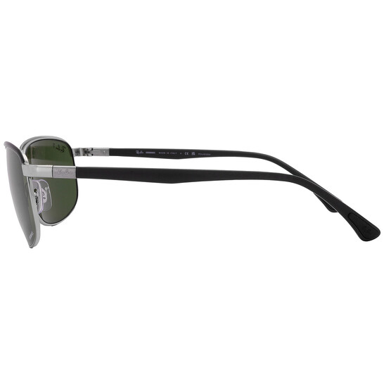 Ray-Ban Chromance Polarized Dark Green Rectangular Unisex Sunglasses ...