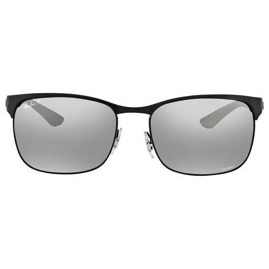 Ray-Ban Chromance Polarized Silver Mirror Rectangular Unisex Sunglasses ...