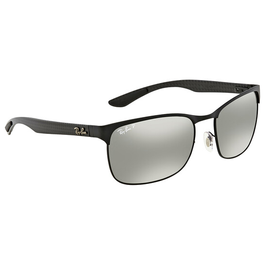 Ray-Ban Chromance Polarized Silver Mirror Rectangular Unisex Sunglasses ...