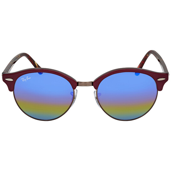 Ray-Ban Clubround Blue Rainbow Flash Round Sunglasses RB4246 222C2E 51 ...