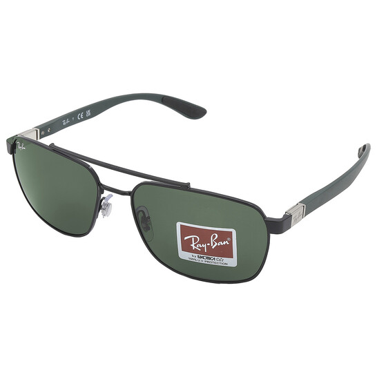 Ray-Ban Dark Green Rectangular Men's Sunglasses RB3701 002/71 59 ...