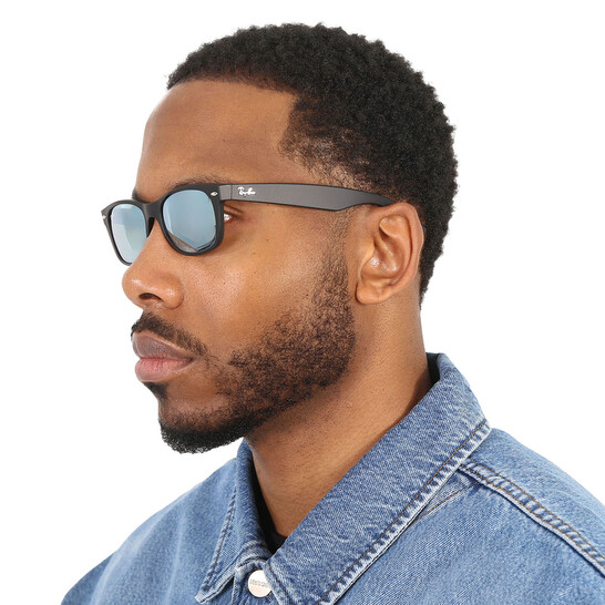 Ray-Ban New Wayfarer Flash Silver Flash Unisex Sunglasses RB2132 622/30 ...