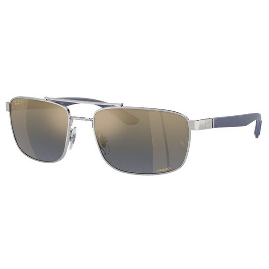 Ray-Ban Polarized Blue Mirror Gold Navigator Unisex Sunglasses RB3737CH ...