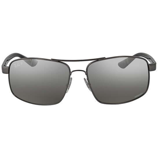 Ray-Ban Silver Mirror Chromance Rectangular Men's Sunglasses RB3604CH ...