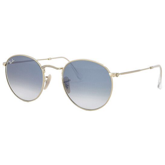 Ray-Ban Round Flat Lenses Light Blue Gradient Unisex Sunglasses RB3447N ...