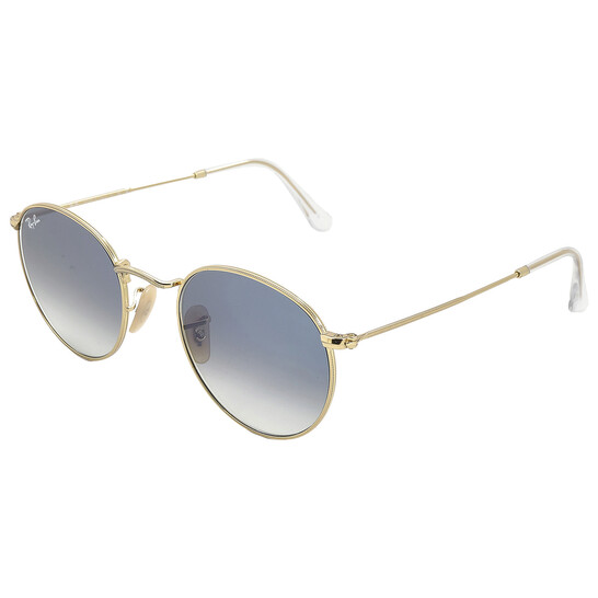 Ray-Ban Round Flat Lenses Light Blue Gradient Unisex Sunglasses RB3447N ...