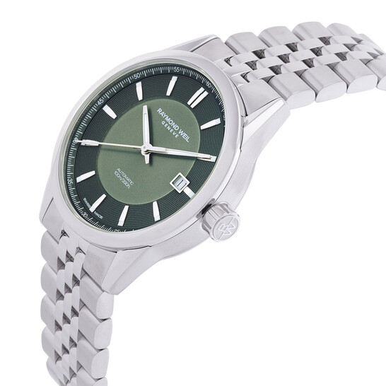 Raymond Weil Freelancer Automatic Green Dial Men's Watch 2771-ST-52051 ...