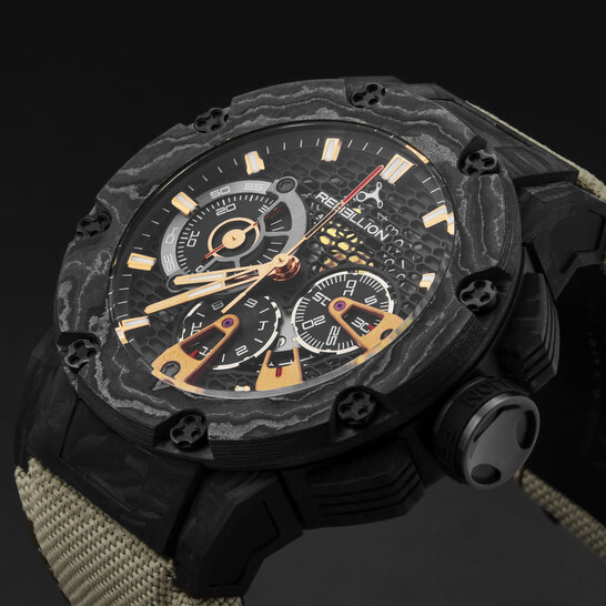 Rebellion Predator Chronograph Automatic Black Dial Men's Watch RB.PR ...