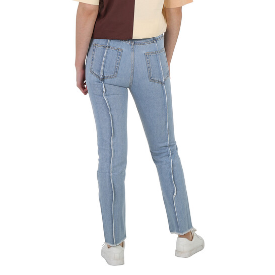 Rokh Ladies Frayed Slim Fit Jeans, Brand Size 36 (US Size 4) R1CA24-CT ...