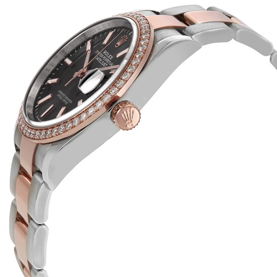 Rolex Datejust 36 Dark Rhodium Dial Men's Steel and 18k Everose Gold ...