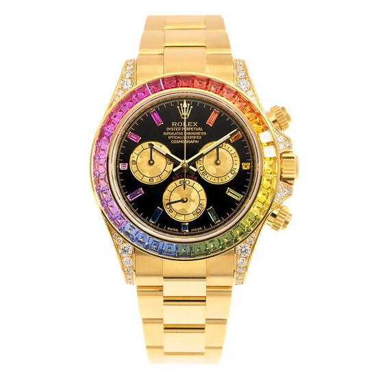 Rolex Daytona Chronograph Automatic Chronometer Diamond Black Dial Men ...