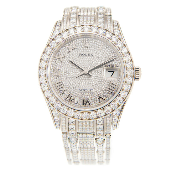 Rolex Pearlmaster 39 Men's 18kt White Gold Pearlmaster Diamond Pave ...