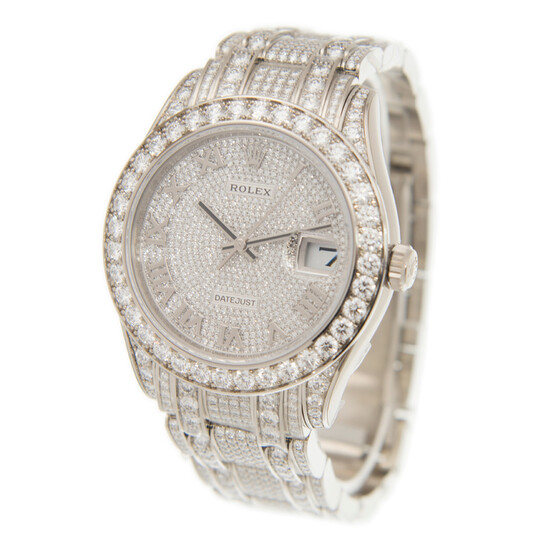 Rolex Pearlmaster 39 Men's 18kt White Gold Pearlmaster Diamond Pave ...