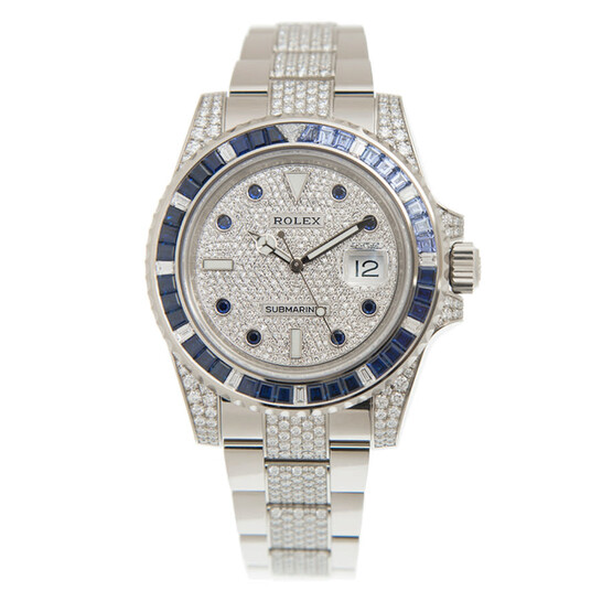 Rolex Submariner Diamond Silver-tone Dial Men's Watch 116659SABR ...