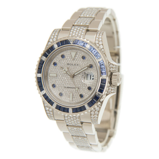 Rolex Submariner Diamond Silver-tone Dial Men's Watch 116659SABR ...