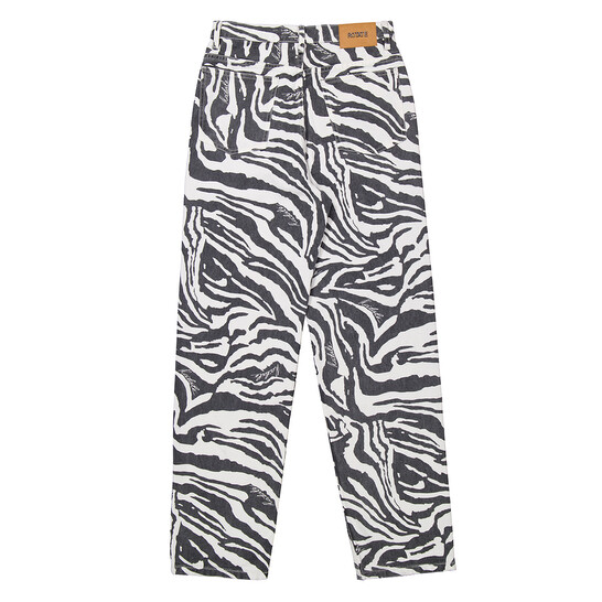 Rotate Printed Straight Zebra Jeans, Waist Size 24" 1126502959-ZEBRA ...