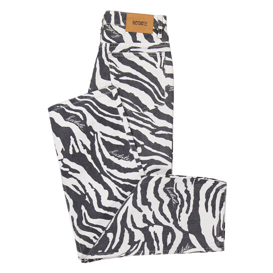 Rotate Printed Straight Zebra Jeans, Waist Size 24" 1126502959-ZEBRA ...