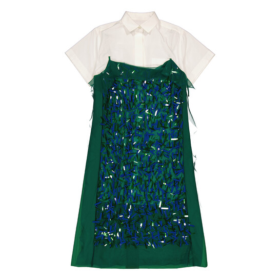 Sacai Ladies Green Spangle Embroidery Dress, Brand Size 1 (Small) 22 ...