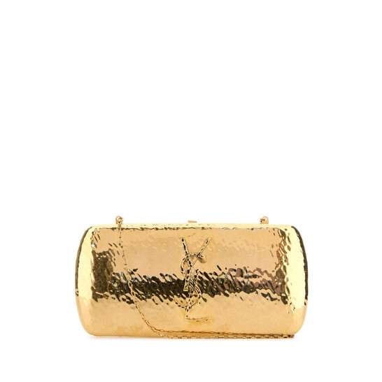 Saint Laurent Gold Metal Evening Clutch 840163JAAIU 581 - Handbags, YSL ...