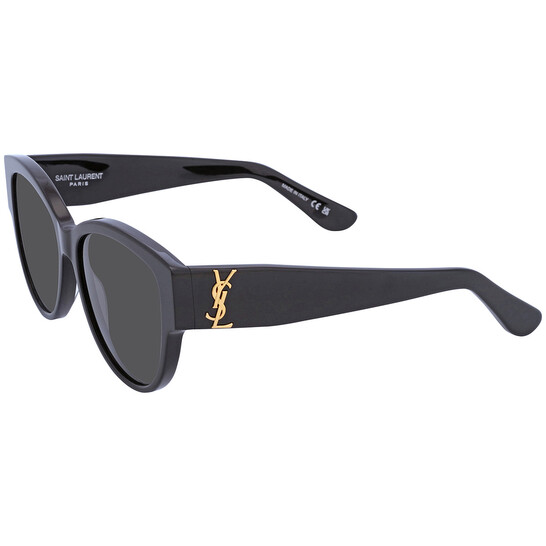 Saint Laurent Grey Oval Ladies Sunglasses SL M3 002 55 889652059693 ...