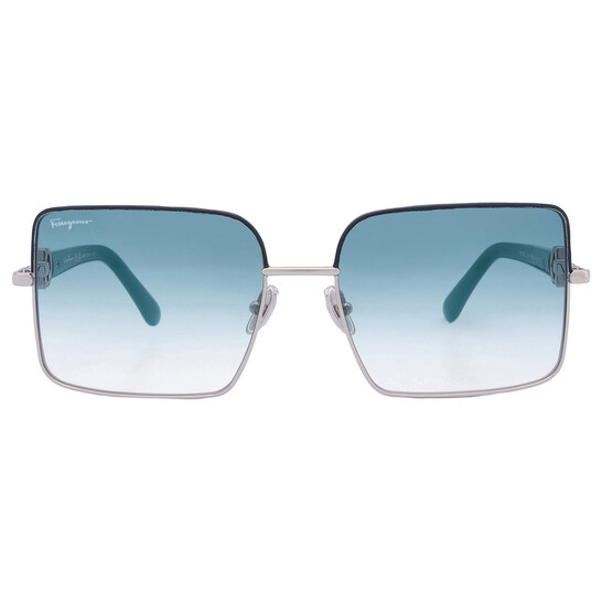Ferragamo Salvatore Ferragamo Blue Gradient Square Ladies Sunglasses ...