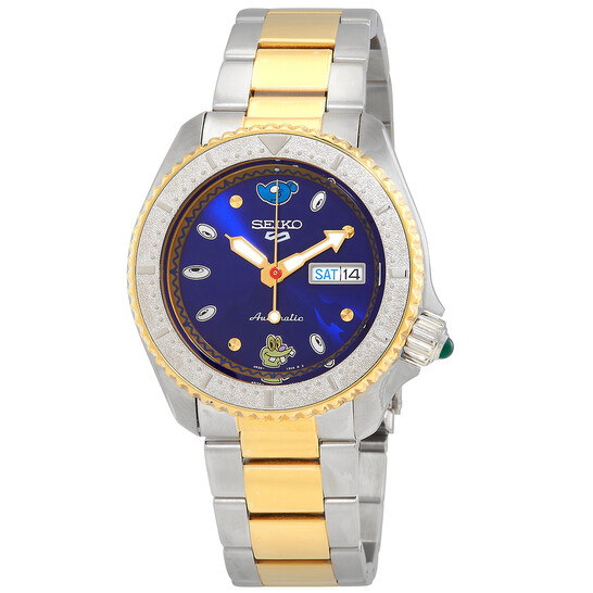 Seiko 5 Sports Automatic Blue Dial Two-Tone Men's Watch SRPK02 ...