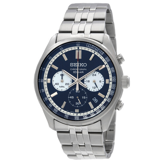 Seiko Chronograph Quartz Blue Dial Men's Watch SSB427 0609851033177 ...