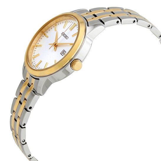 Seiko Classic Quartz White Dial Two-tone Ladies Watch SUR410 ...