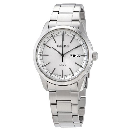 Seiko Solar White Dial Men's Watch SNE523P1 4954628230423 - Watches ...