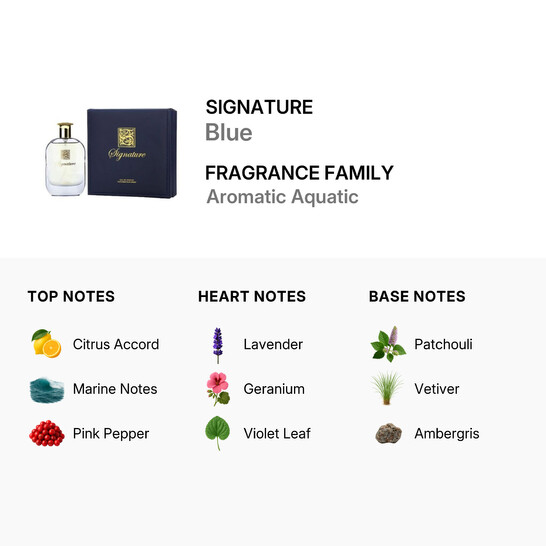 Signature Men's Blue EDP 3.4 oz Fragrances 6300020182484 - Fragrances ...