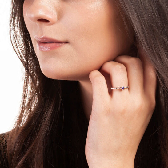 Sole Du Soleil Marigold Collection Women's 18k WG Plated Purple Stone ...