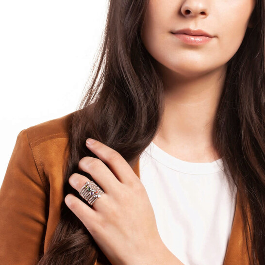 Sole Du Soleil Marigold Collection Women's 18k WG Plated Purple Stone ...