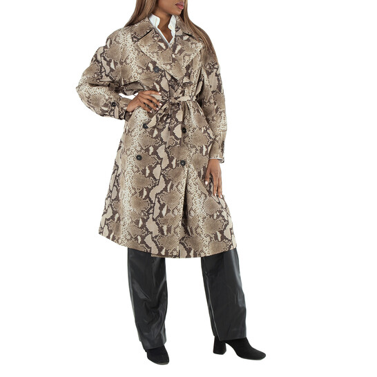 Stella McCartney Python Print Trench Coat, Brand Size 42 (US Size 8 ...
