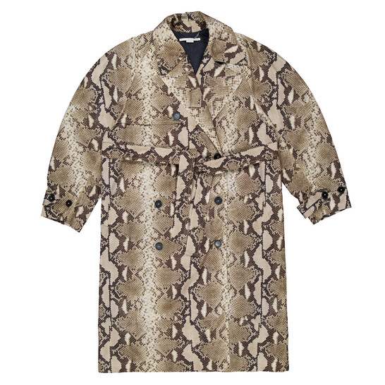 Stella McCartney Python Print Trench Coat, Brand Size 42 (US Size 8 ...