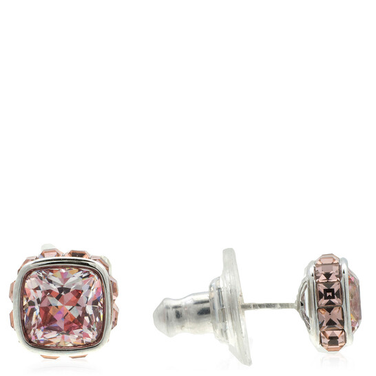 Swarovski Birthstone Pierced Earrings Studs Jun Rhodium Shiny Pink ...