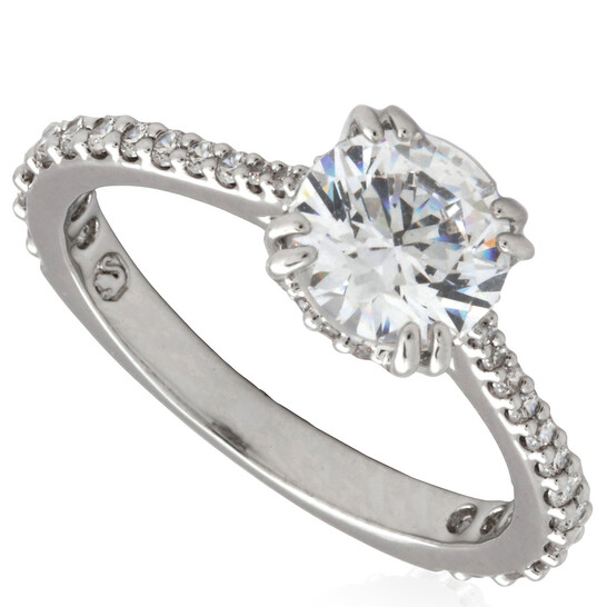 Swarovski Constella Stilla Round Cut Cocktail Ring, Size 58 (US 8 ...