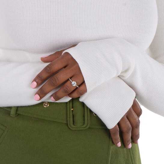 Swarovski Constella Stilla Round Cut Cocktail Ring, Size 58 (US 8 ...