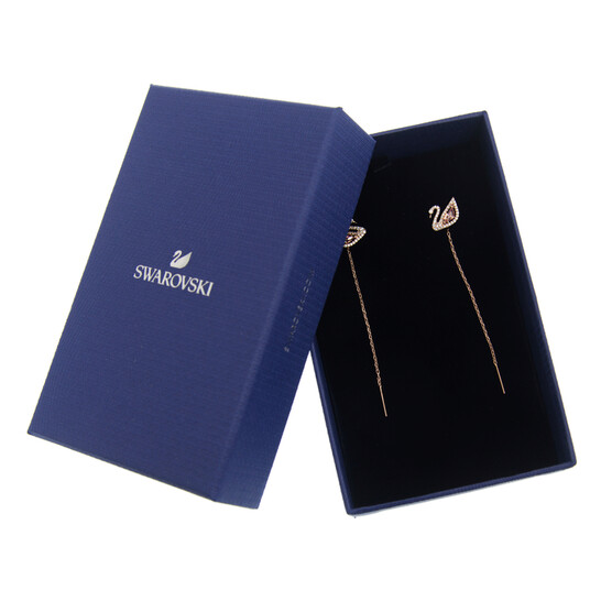 Swarovski Dazzling Swan Earring Rose Gold Plated Pink Gold 5469990 ...