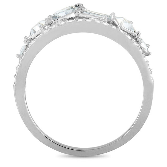 Swarovski Henrietta Rhodium Plated Stainless Steel and Clear Swarovski Crystal Ring 537292-9 ...