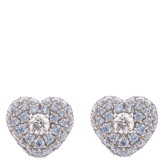 Swarovski Hyperbola Pierced Earrings Studs Pe Rhodium Shiny Blue ...