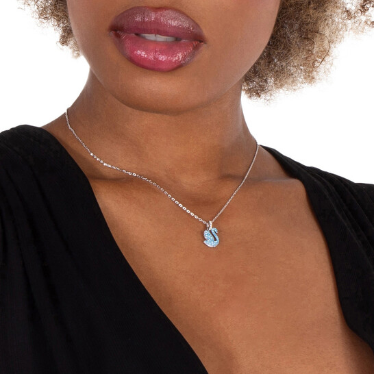 Swarovski Iconic Swan Pendant Xxs Swan Rhodium Shiny Recreated Ice Blue ...
