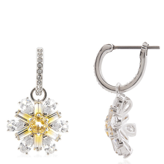 Swarovski Idyllia E Pierced Earrings Mini Hoop Drop Rhodium Shiny ...