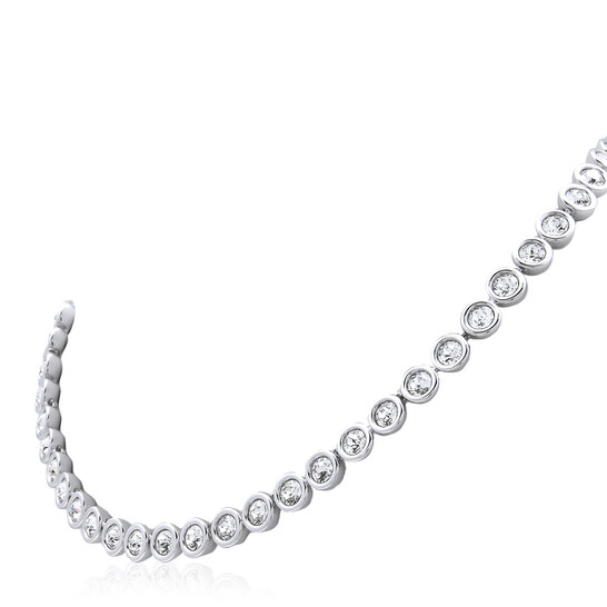 Swarovski Imber Rhodium Plated Tennis Necklace 5682595 9009656825952 ...