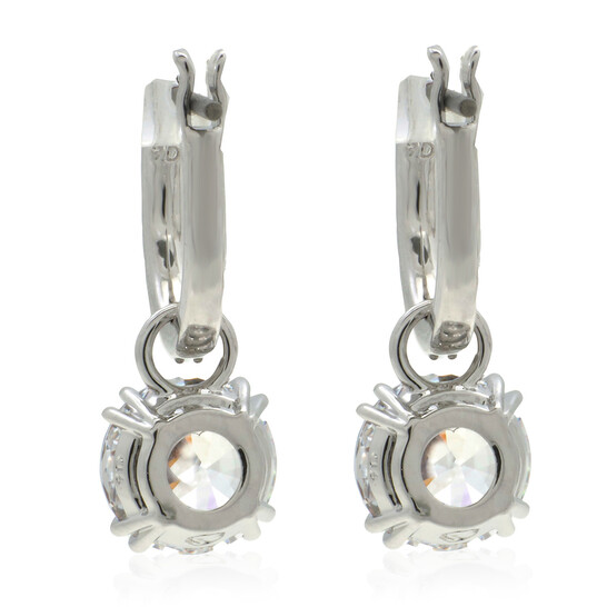 Swarovski Ladies Constella White Rhodium Plated Drop Earrings 5636717 ...